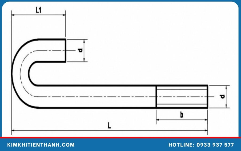 Bulong neo J ( bu lông móng J) M14, M16, M20... chất lượng