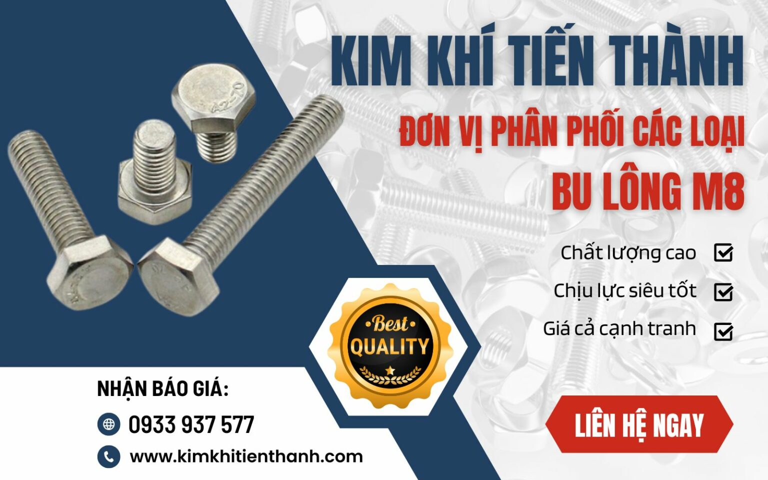 Bulong M8 | Bu Lông inox M8x30, M8X20, M8X15, M8X10 Giá Tốt